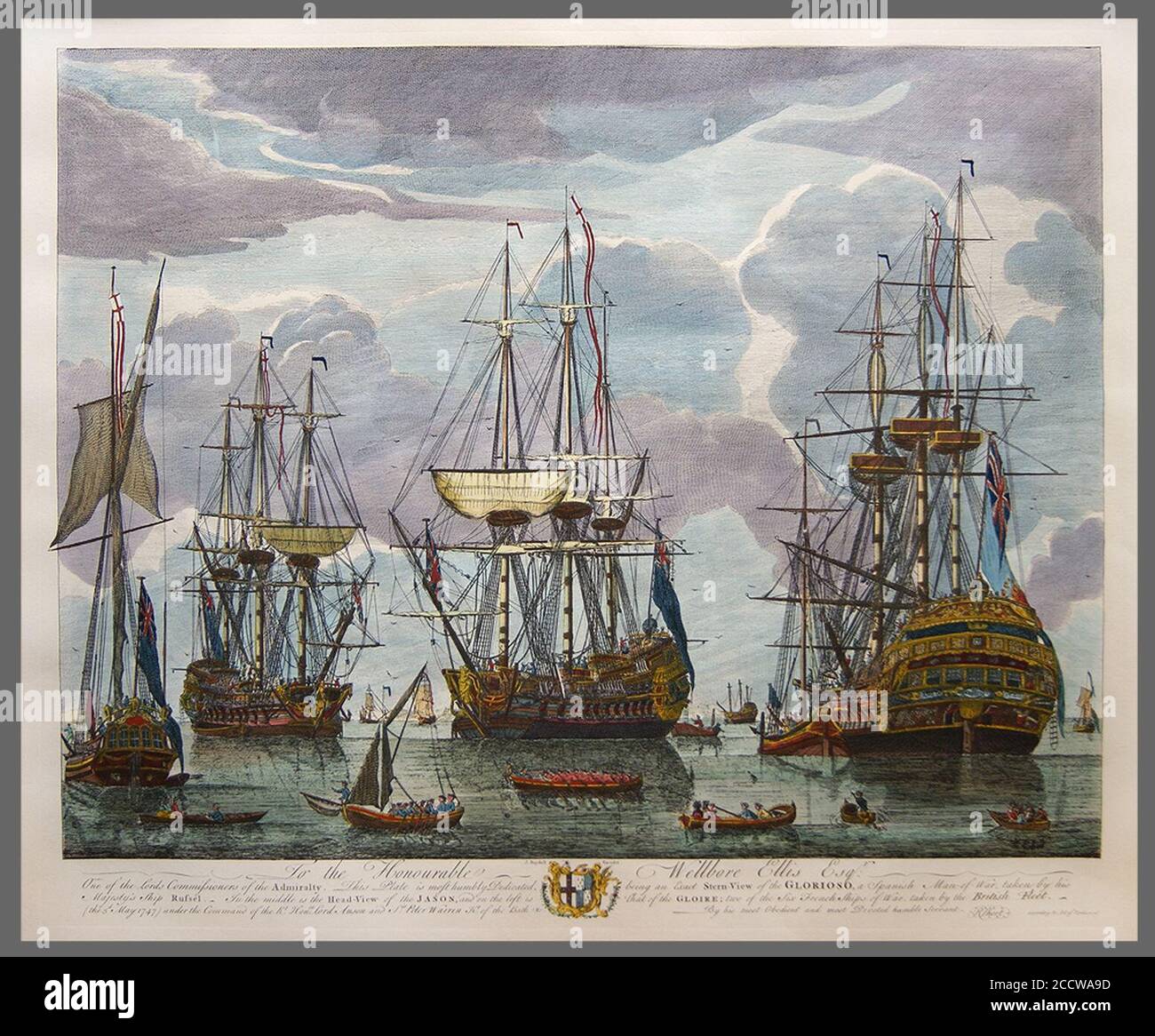 John Boydell, 1750 - Exact Stern View of the 'Glorioso', a Spanish Man ...