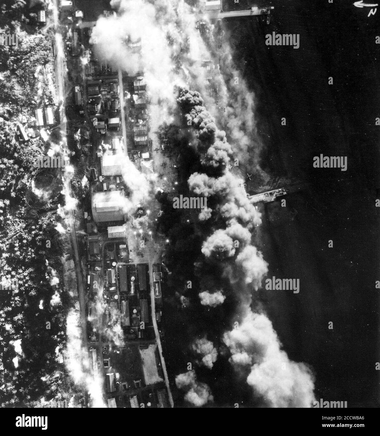 Japanese seaplane base bombed at Truk in February 1944 Stock Photo - Alamy