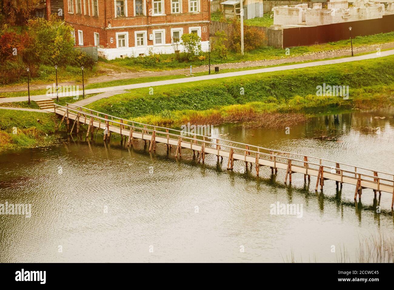 Aerial pedestrian footbridge hi-res stock photography and images - Alamy
