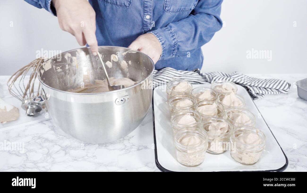 Step step scooping homemade hi-res stock photography and images - Alamy