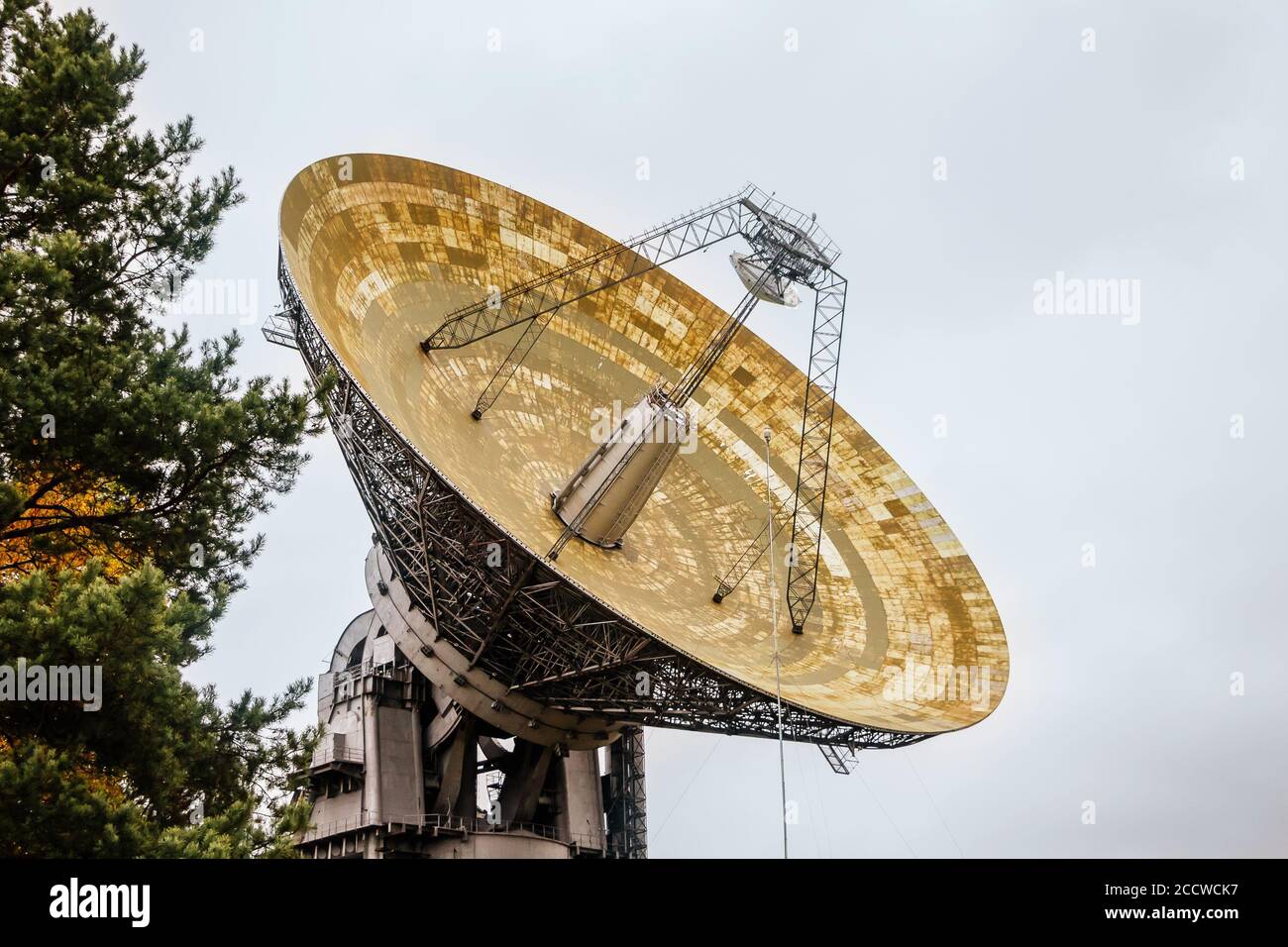 Huge radio telescope in an astronomical laboratory. Space exploration ...