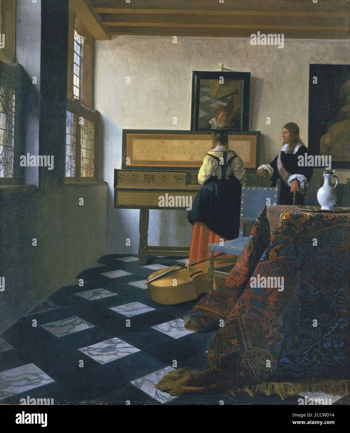 Johannes Vermeer (Delft 1632-Delft 1675) - Lady at the Virginals with a ...