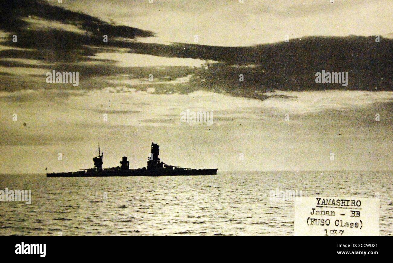 Japanese Fuso class battleship Yamashiro 1937 (26972882745 Stock Photo ...