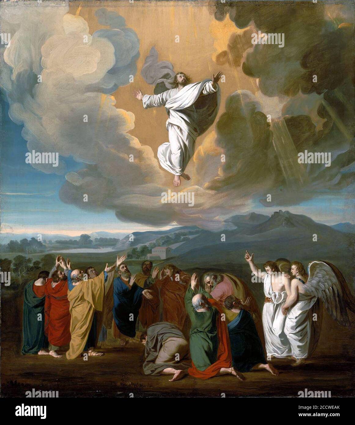 Jesus ascending to heaven Stock Photo - Alamy