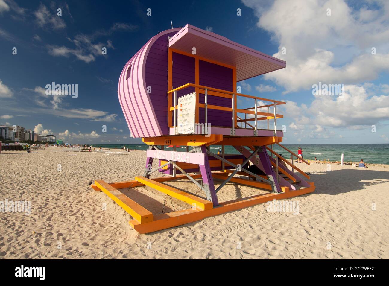 Colorful lifeguard tower, Miami Beach, Florida, USA Stock Photo - Alamy