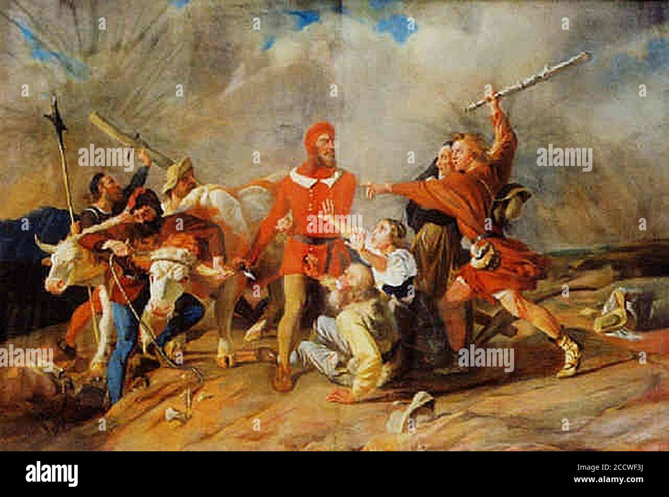 Jean-Léonard Lugardon - L'attaque des brigands 1866 Stock Photo - Alamy