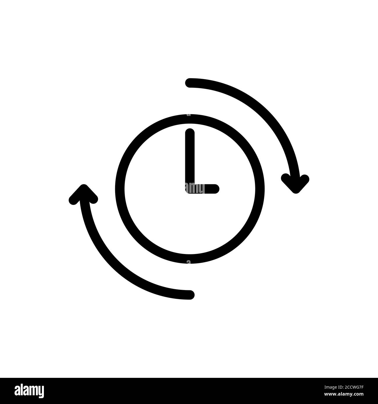 arrow, and clock, time management symbol line icon, Vector Illustration ...