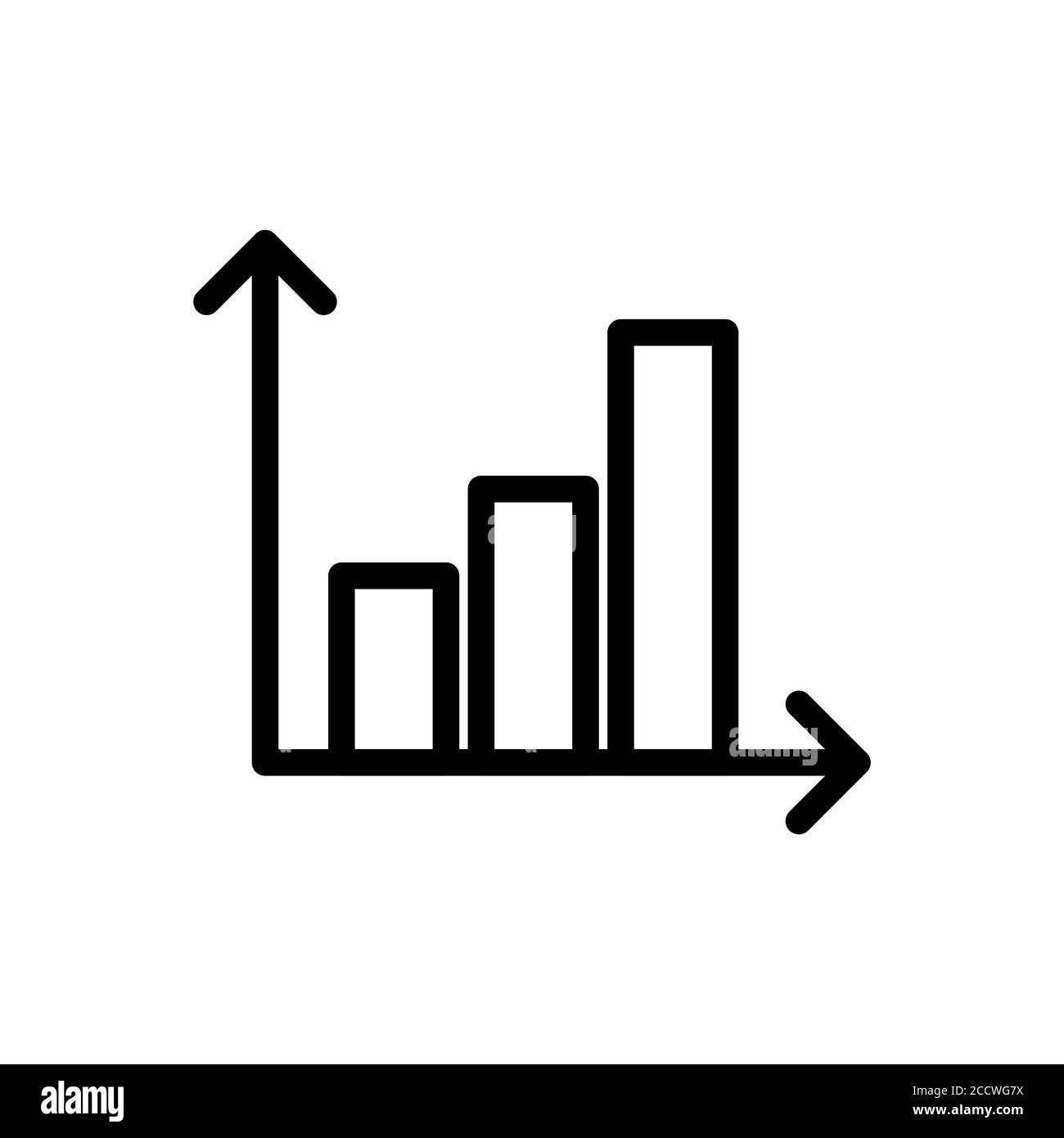 grow chart, marketing, business symbol line icon, Vector Illustration ...