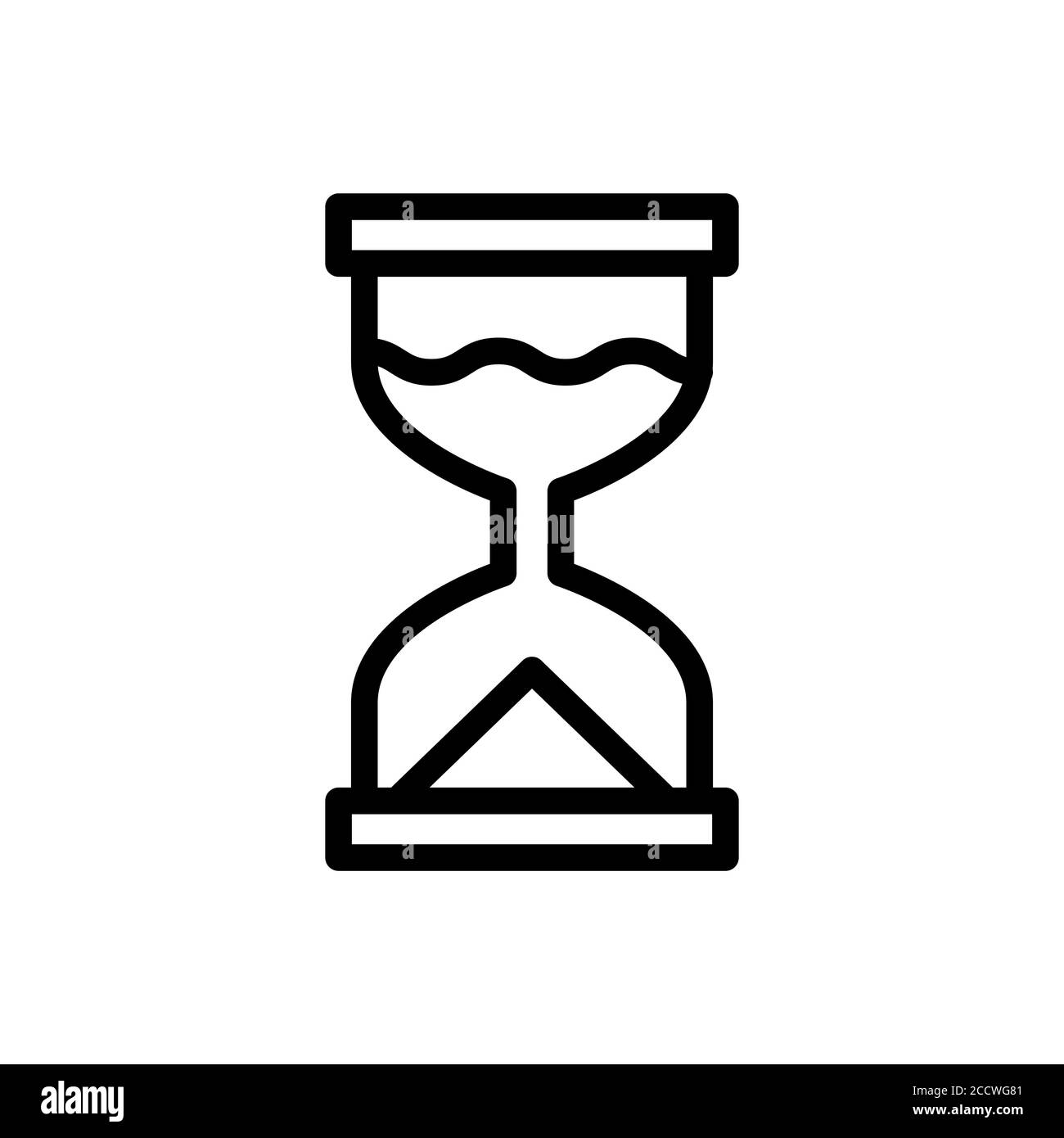 sand glass clock, time management, target symbol line icon, Vector ...