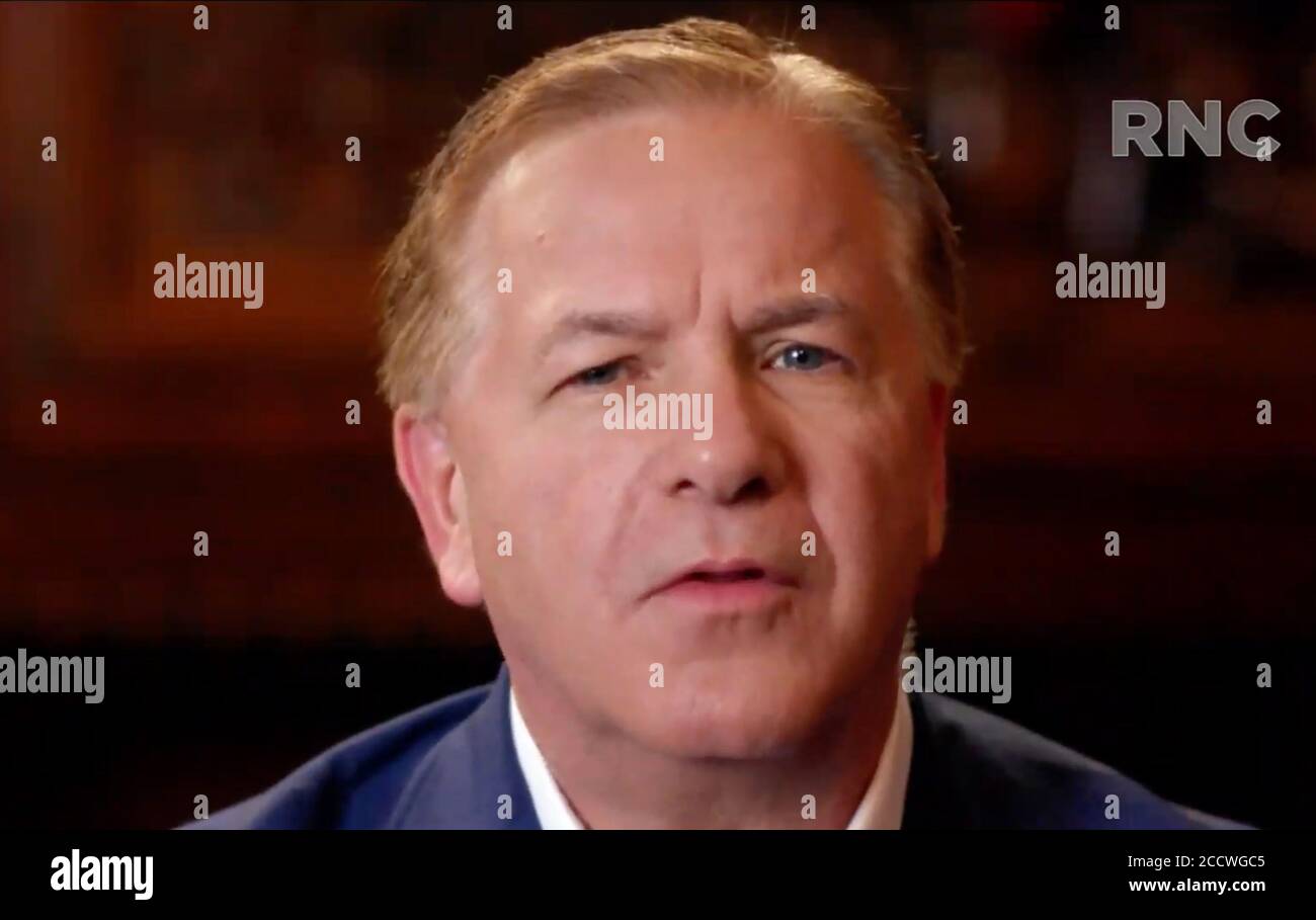 In this image from the Republican National Convention video feed, Mark ...