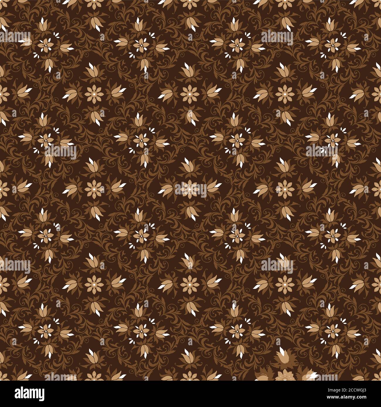 Beautiful motif for Central Javanese batik with a smooth dark brown ...