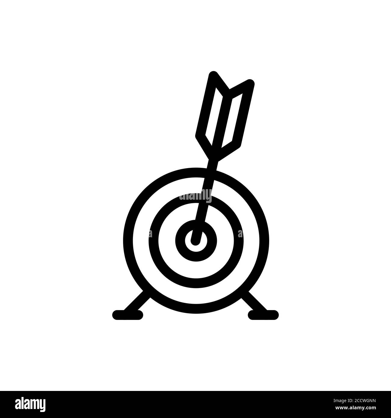 arrow board, business target symbol line icon, Vector Illustration ...