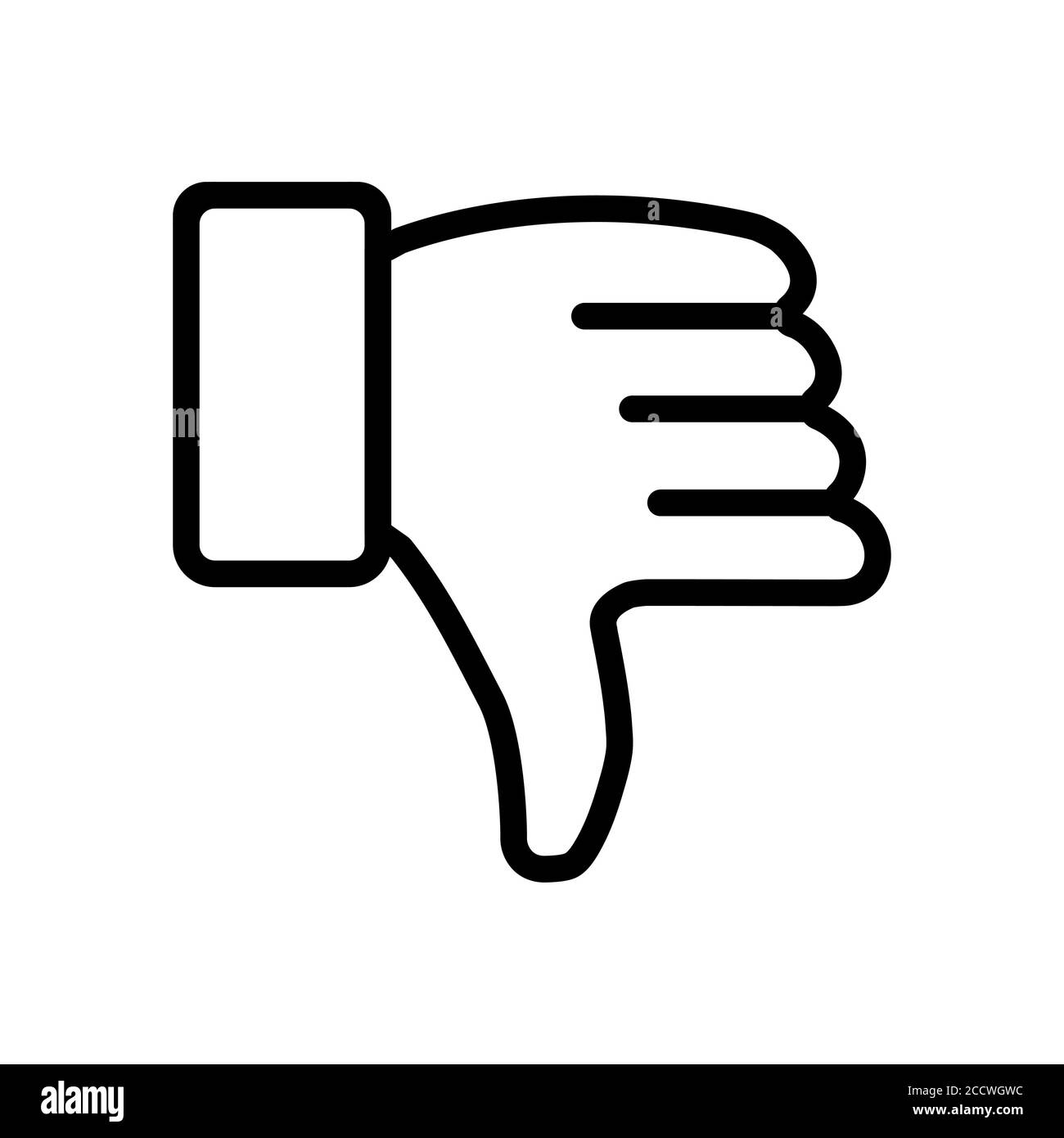 hands thumbs down symbol line icon, Vector Illustration Stock Vector ...