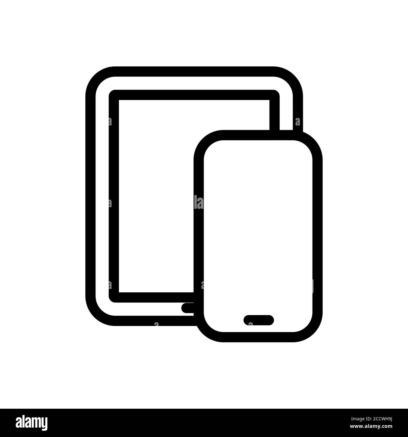 tablet phone symbol line icon, Vector Illustration Stock Vector Image ...