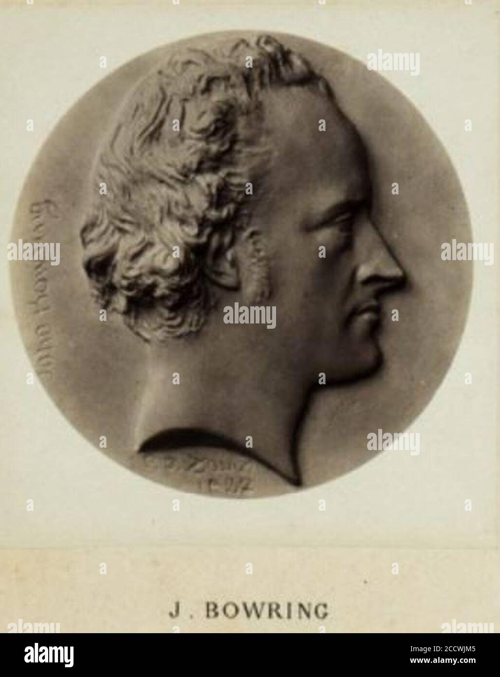 John Bowring médaillon par David d'angers Stock Photo - Alamy