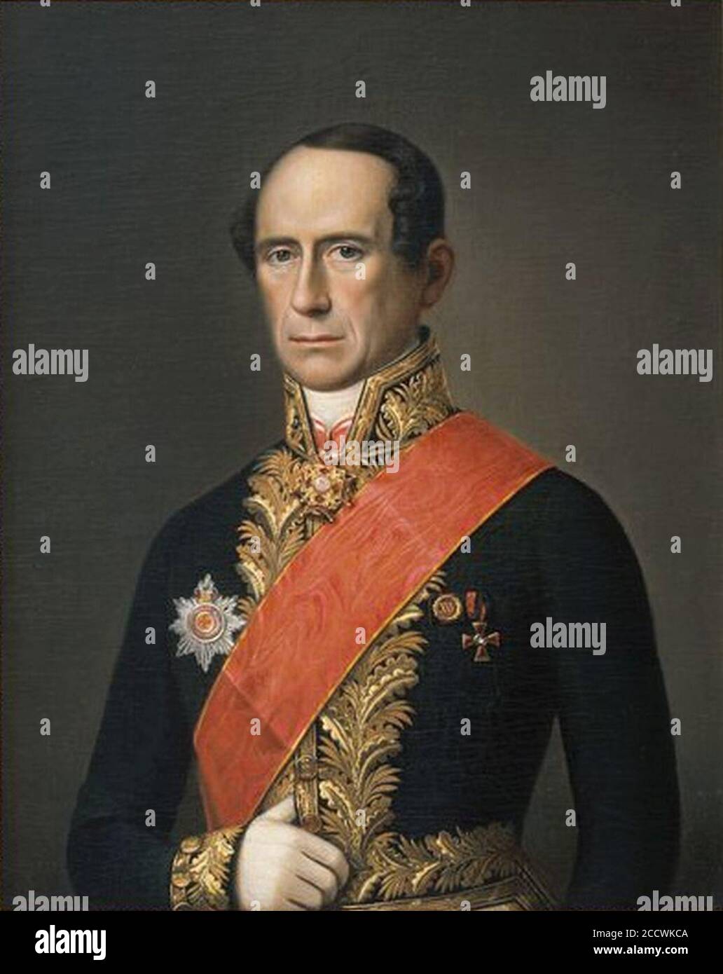 Johan Erik Lindh - Portrait of Carl Gustaf Mannerheim (1797-1854 Stock ...