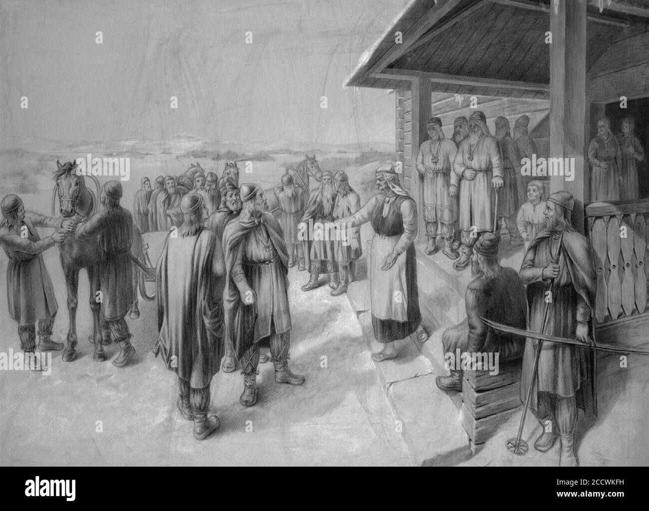 Johan Kortman - Ilmarinen Arrives as the Groom at Pohjola Stock Photo ...