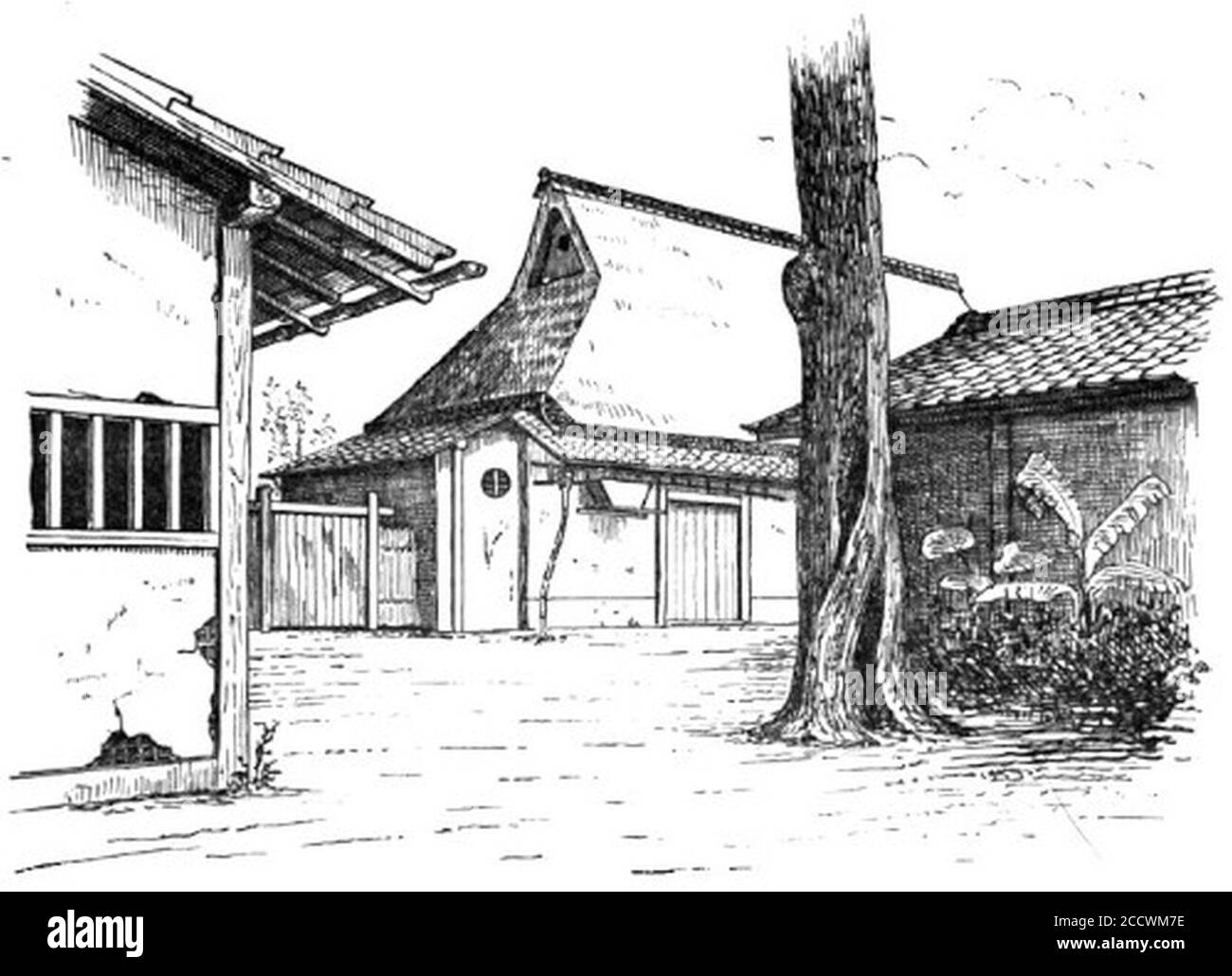 Old house yard in Cut Out Stock Images & Pictures - Alamy