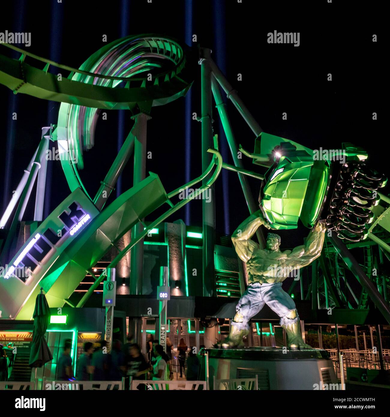The Incredible Hulk roller coaster at Island's of Adventure Stock Photo ...