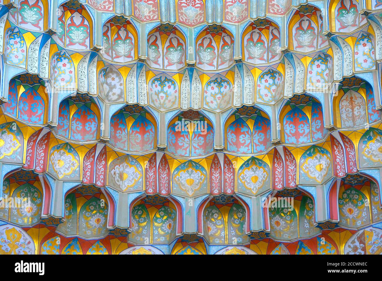 Muqarna of multiple colors pattern decoration. Colorful islamic ...