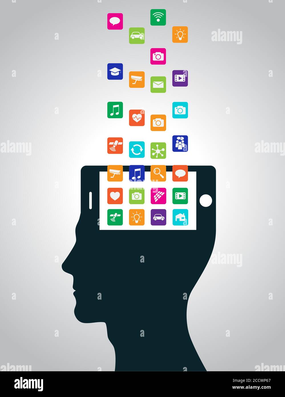 Mobile apps are downloaded and installed in the head in the form of a ...