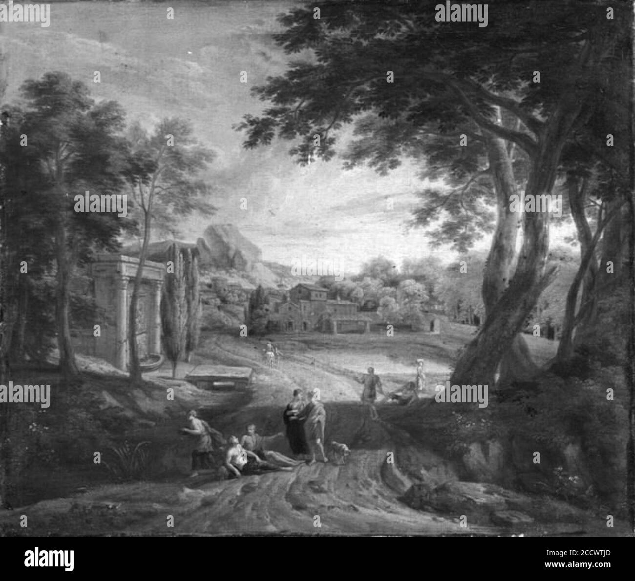 Jean François I Millet - Arcadian Landscape Stock Photo - Alamy
