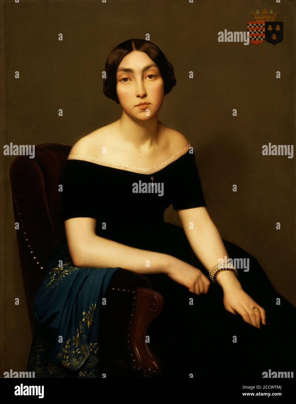 Jean Hippolyte Flandrin - Madame Louis Antoine de Cambourg Stock Photo ...