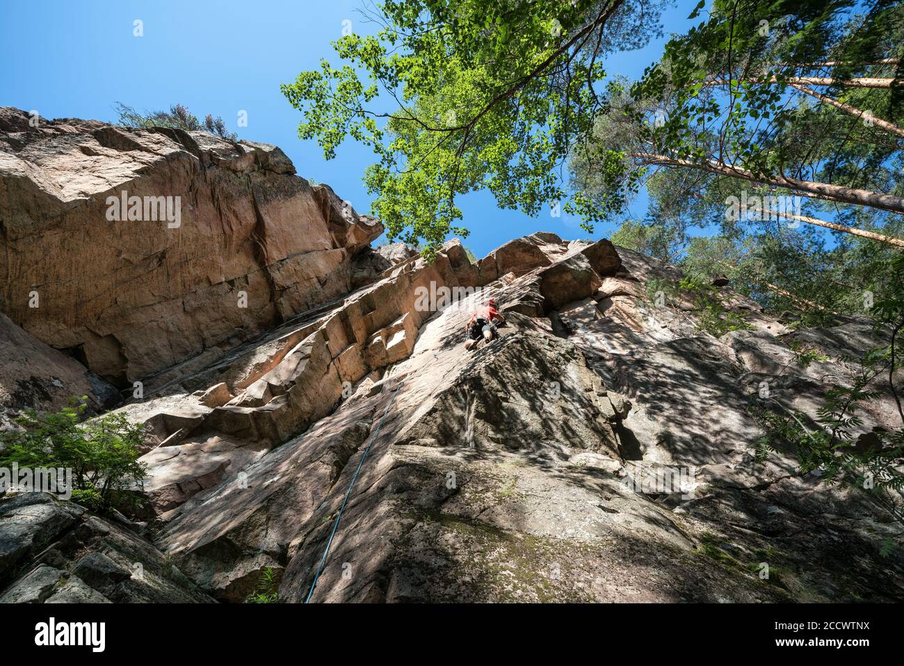 Rock climbing at Olhava mountain in Repovesi National Park, Kouvola ...