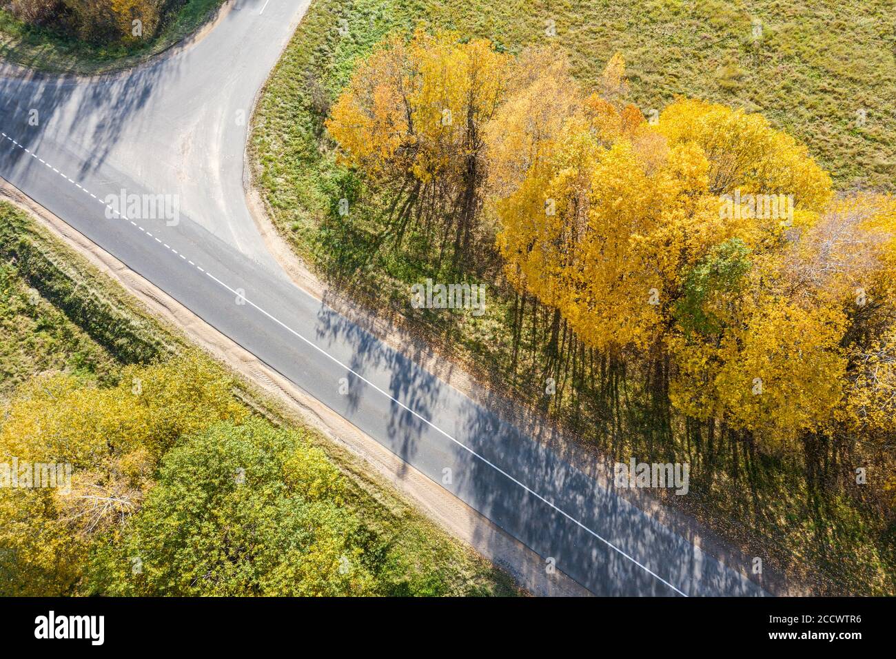 Aerial view straight road in hi-res stock photography and images - Alamy