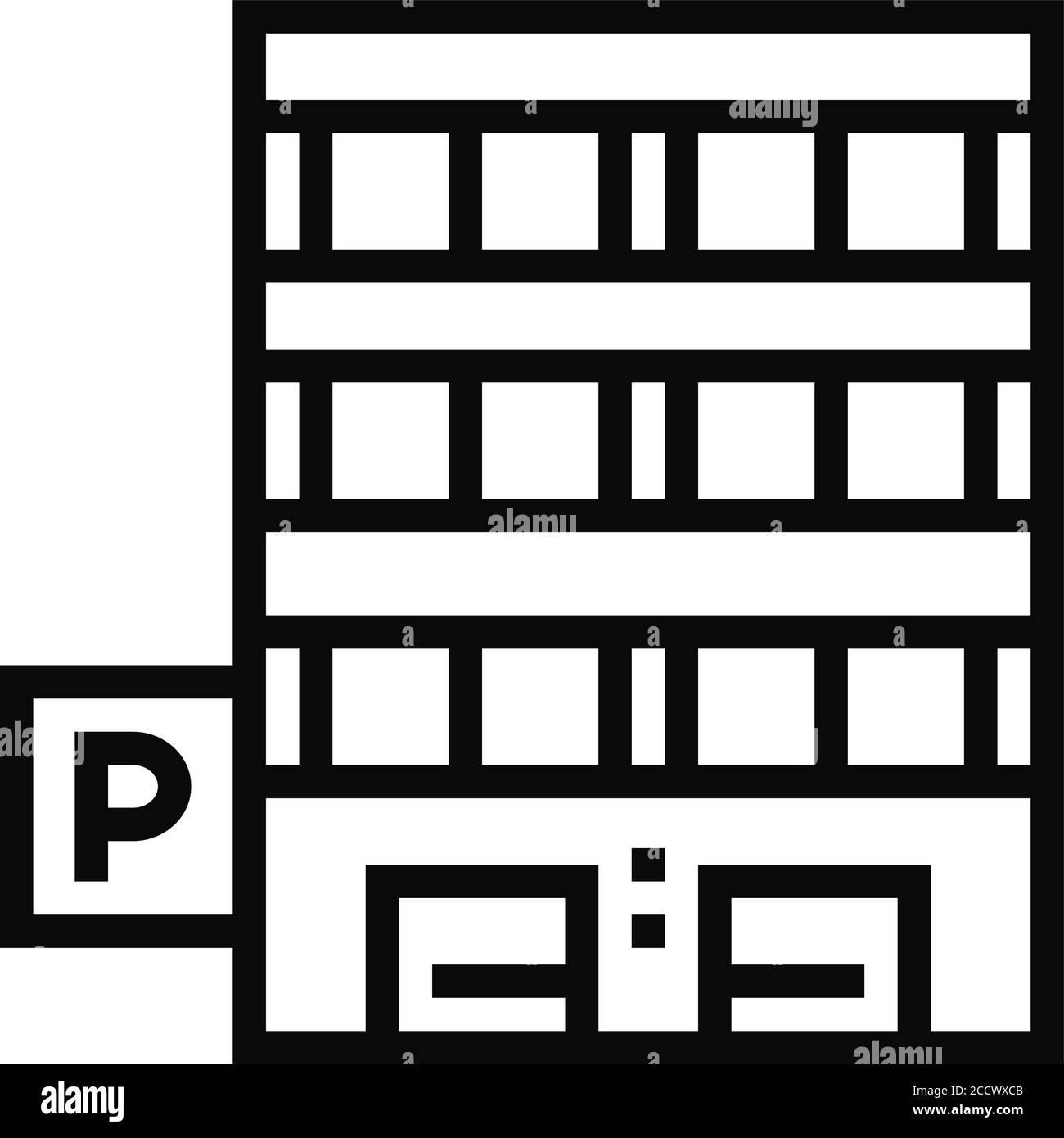 parking building line icon vector illustration Stock Vector Image & Art ...