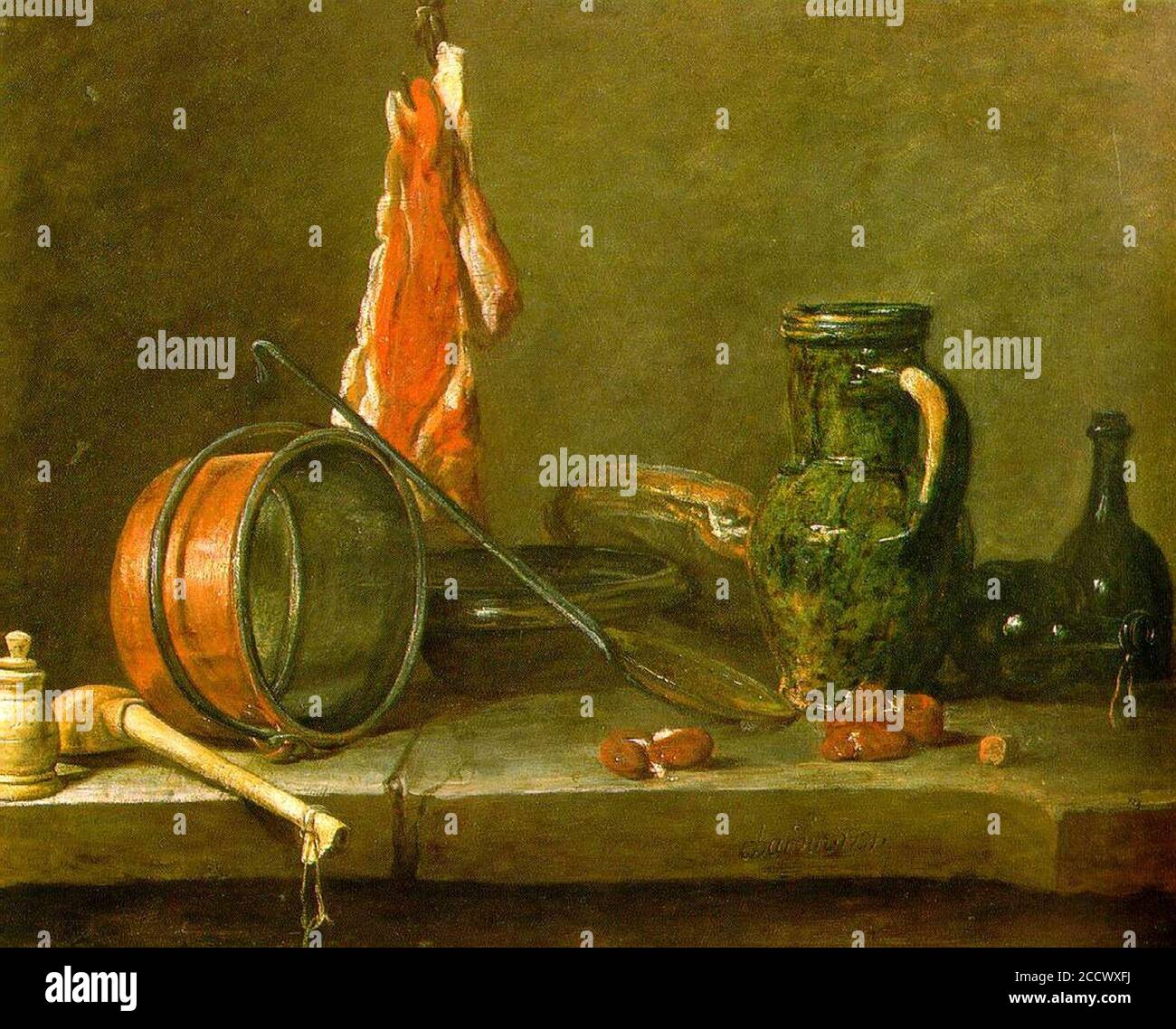 Jean-Baptiste Simeon Chardin A Lean Diet with Cooking Utensils Stock ...