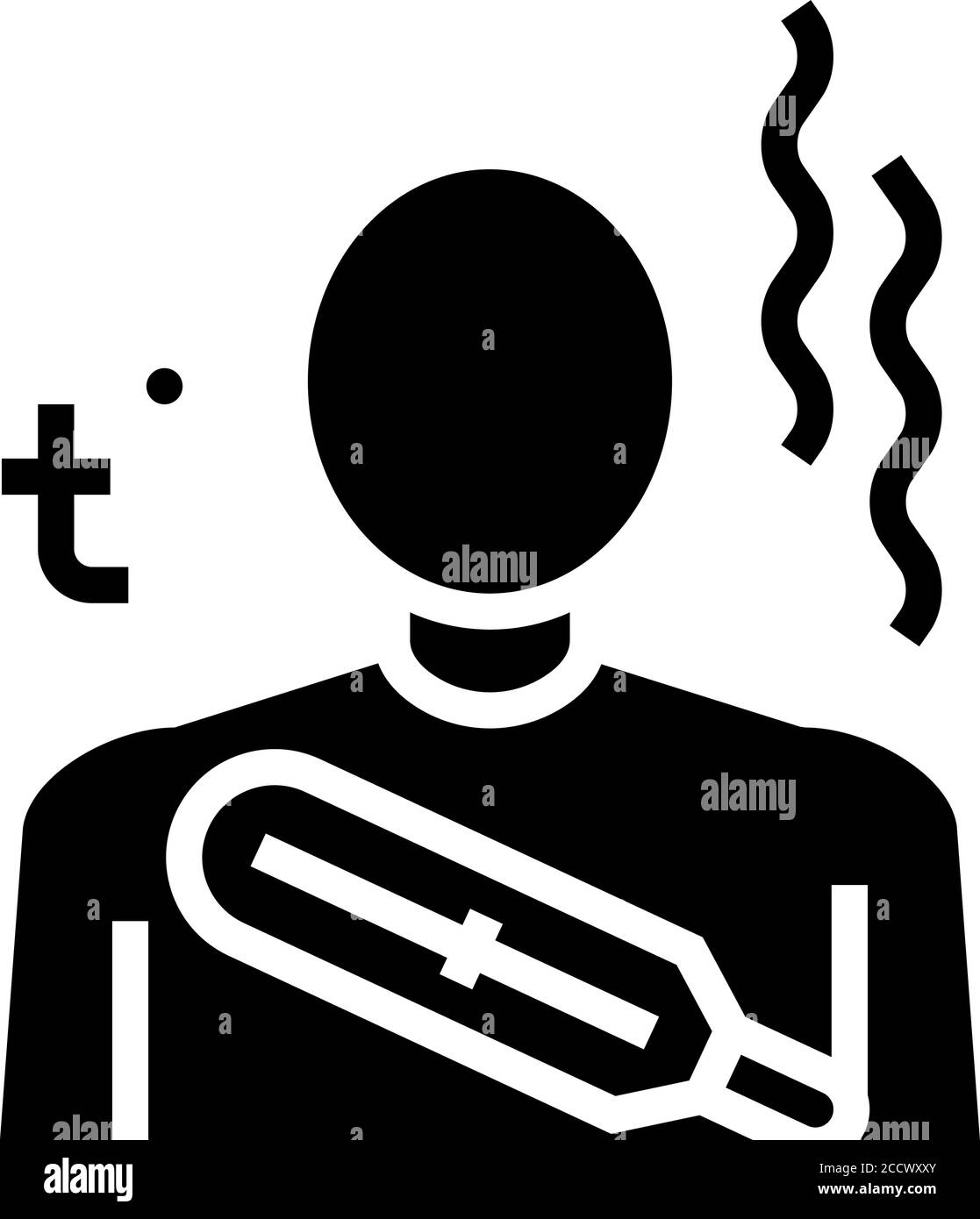body high temperature glyph icon vector illustration Stock Vector Image ...