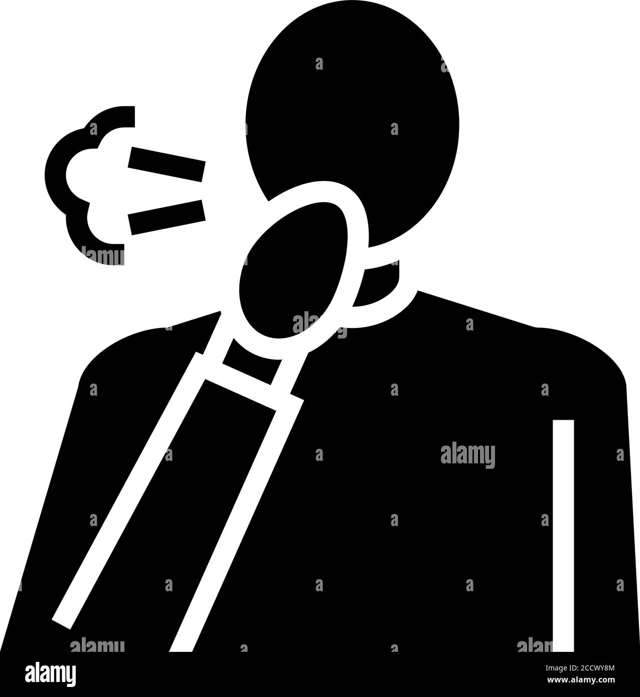 human cough glyph icon vector illustration Stock Vector Image & Art - Alamy