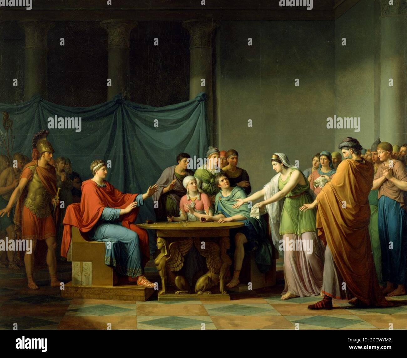 Jean-Joseph Taillasson - Berenice Reproaching Ptolemy Stock Photo - Alamy