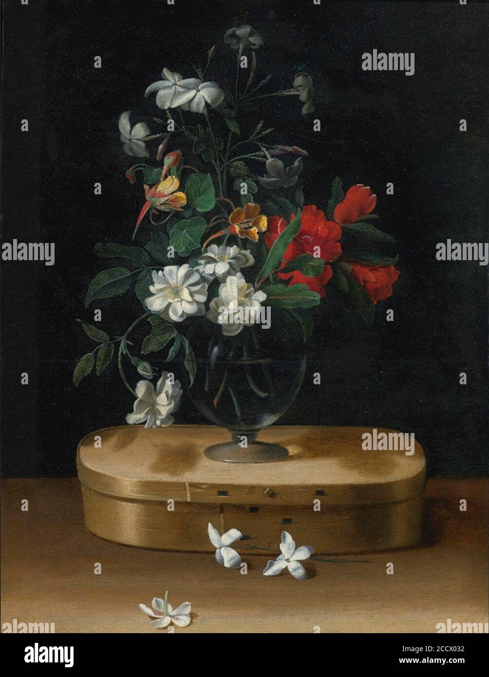 Jean-Michel Picart - Vase of flowers on a chipboard box Stock Photo - Alamy