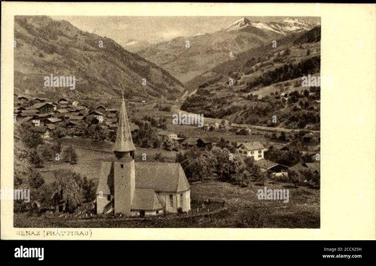Jenaz Kirche 1917 Stock Photo - Alamy