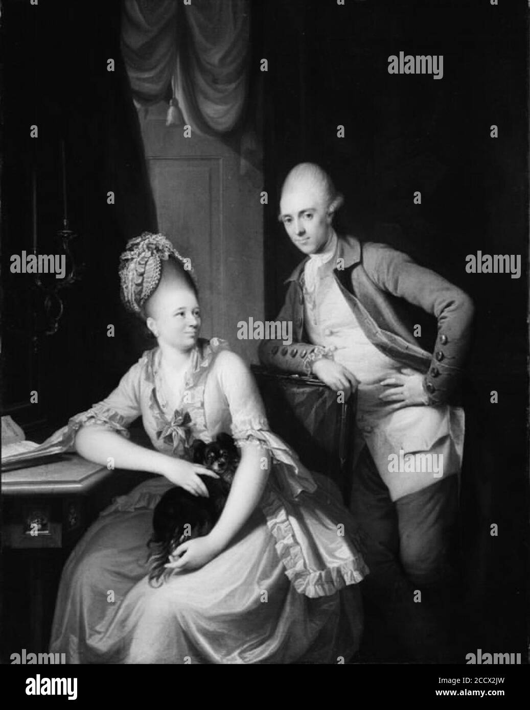 Jens Juel - Portrait of Colonel Jean-Jacques Gautier and His Wife Stock ...