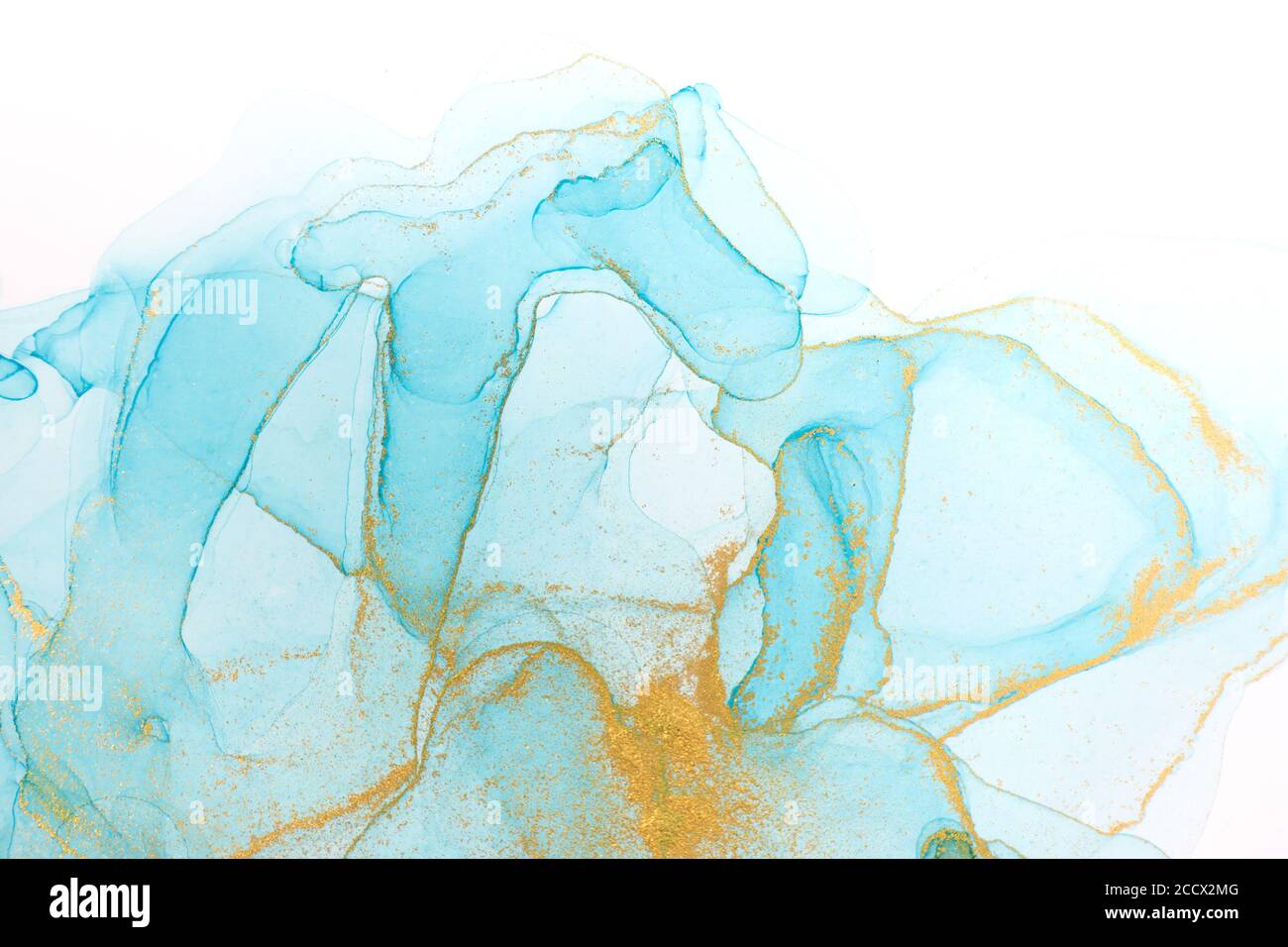 Alcohol ink blue abstract background. Ocean style watercolor texture ...