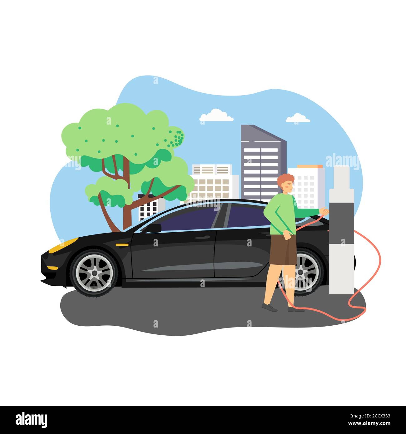 Man charging cable Stock Vector Images - Alamy