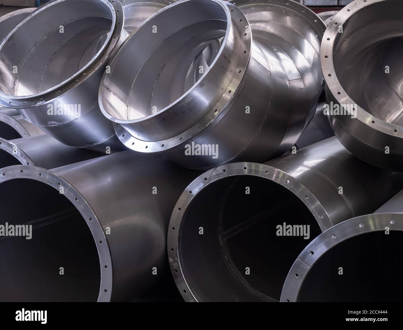 Stainless steel ducting at an industrial workshop Stock Photo - Alamy