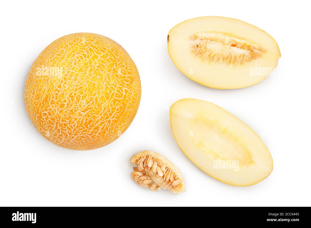 Melon isolated on white background with clipping path and full depth of ...