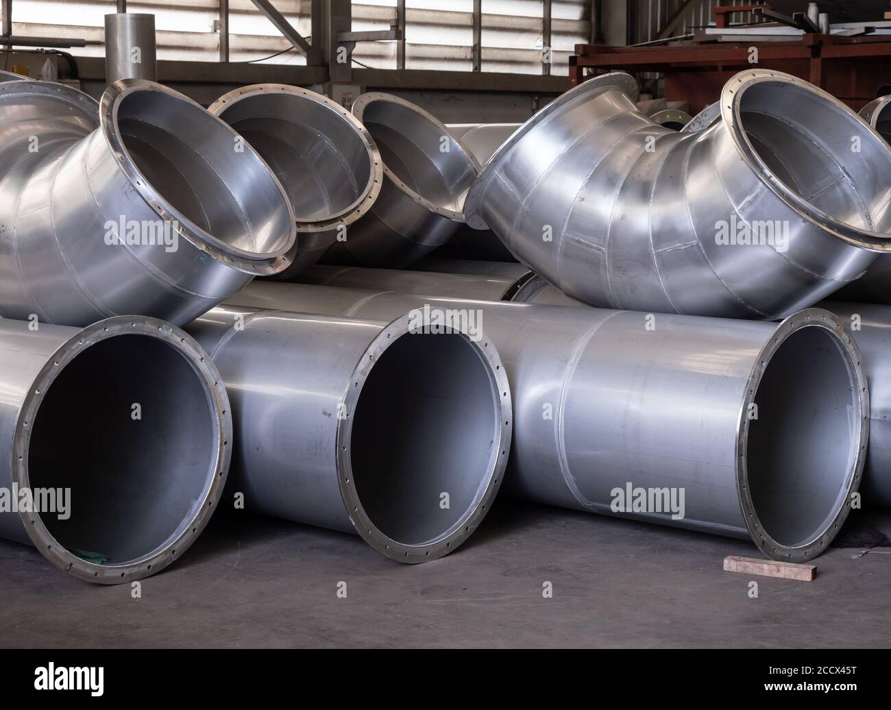 Stainless steel ducting at an industrial workshop Stock Photo - Alamy
