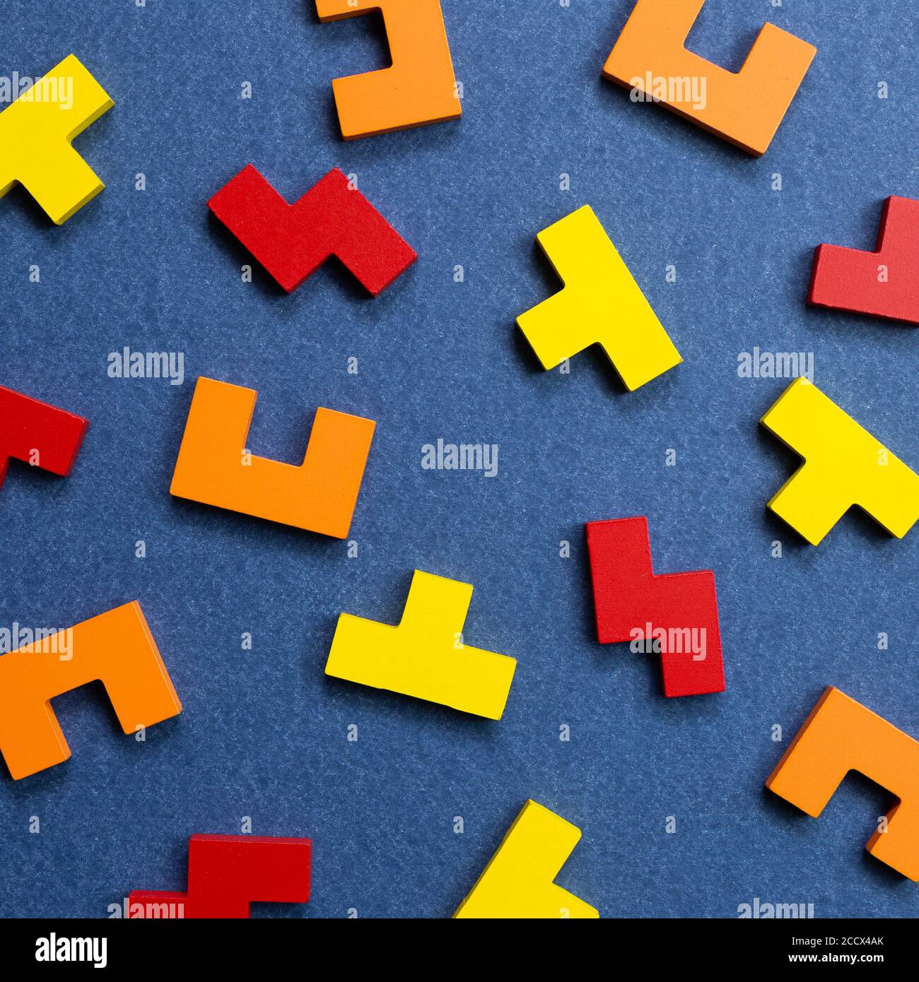 Color blocks on blue background. Creative thinking, idea concept. top ...