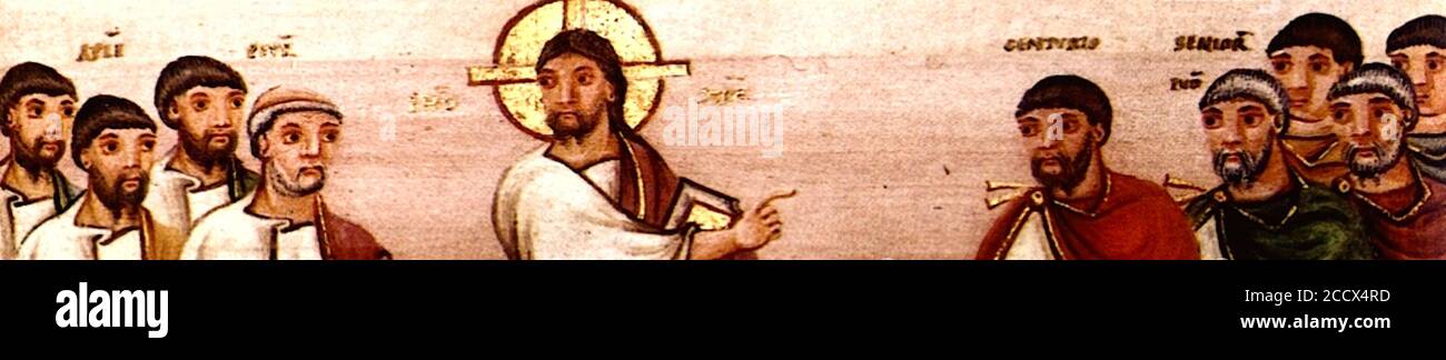 Jesus and the centurion in Capernaum Stock Photo - Alamy