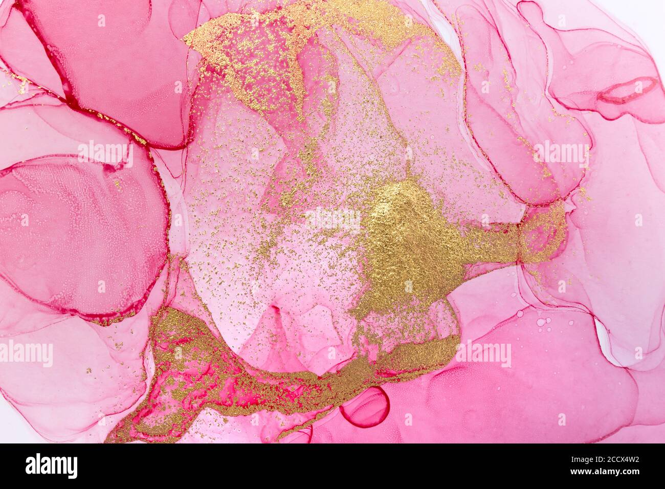 Alcohol ink pink abstract background. Floral style watercolor texture ...