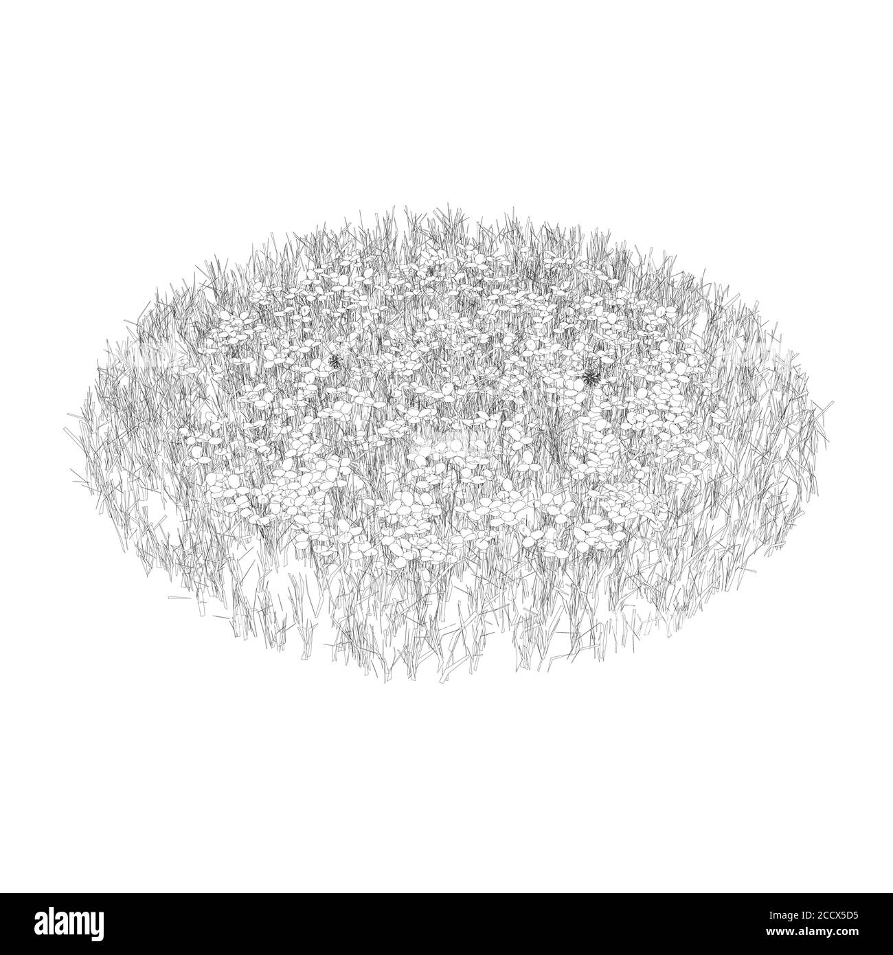 Contour grass isolated on white background. Circle from the contours of ...