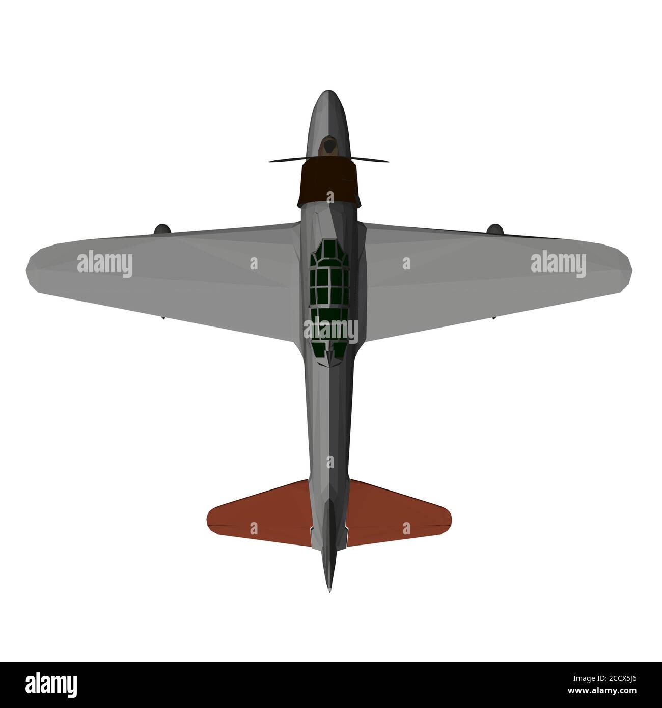 Low poly old plane for landing and taking off from the water. View from ...