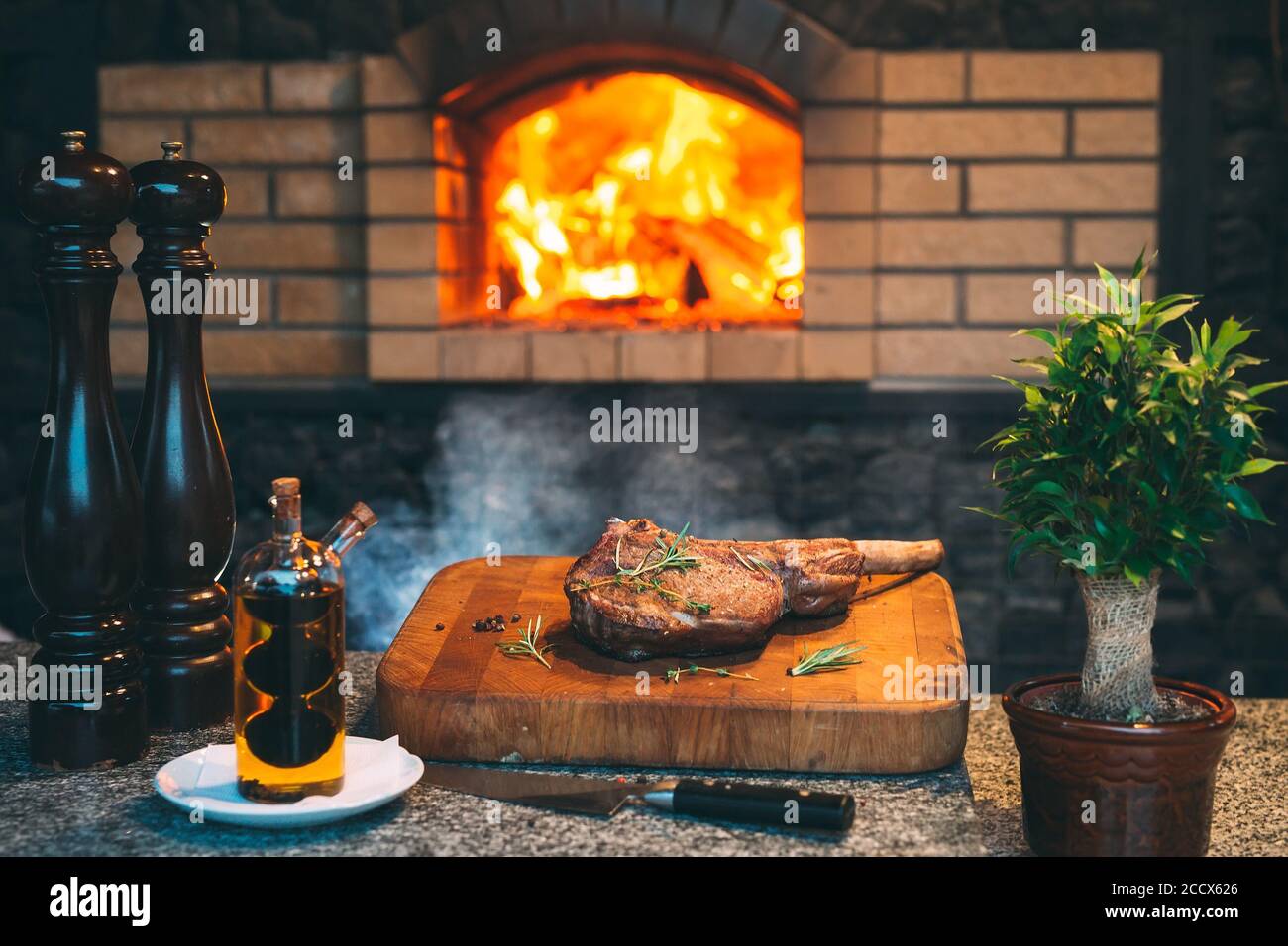 Authentic stone fireplace hi-res stock photography and images - Alamy