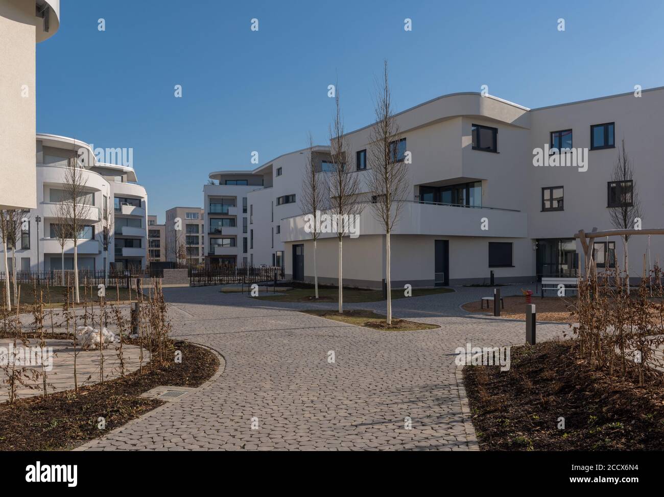 New residential buildings in the Riedberg district, Frankfurt am Main ...