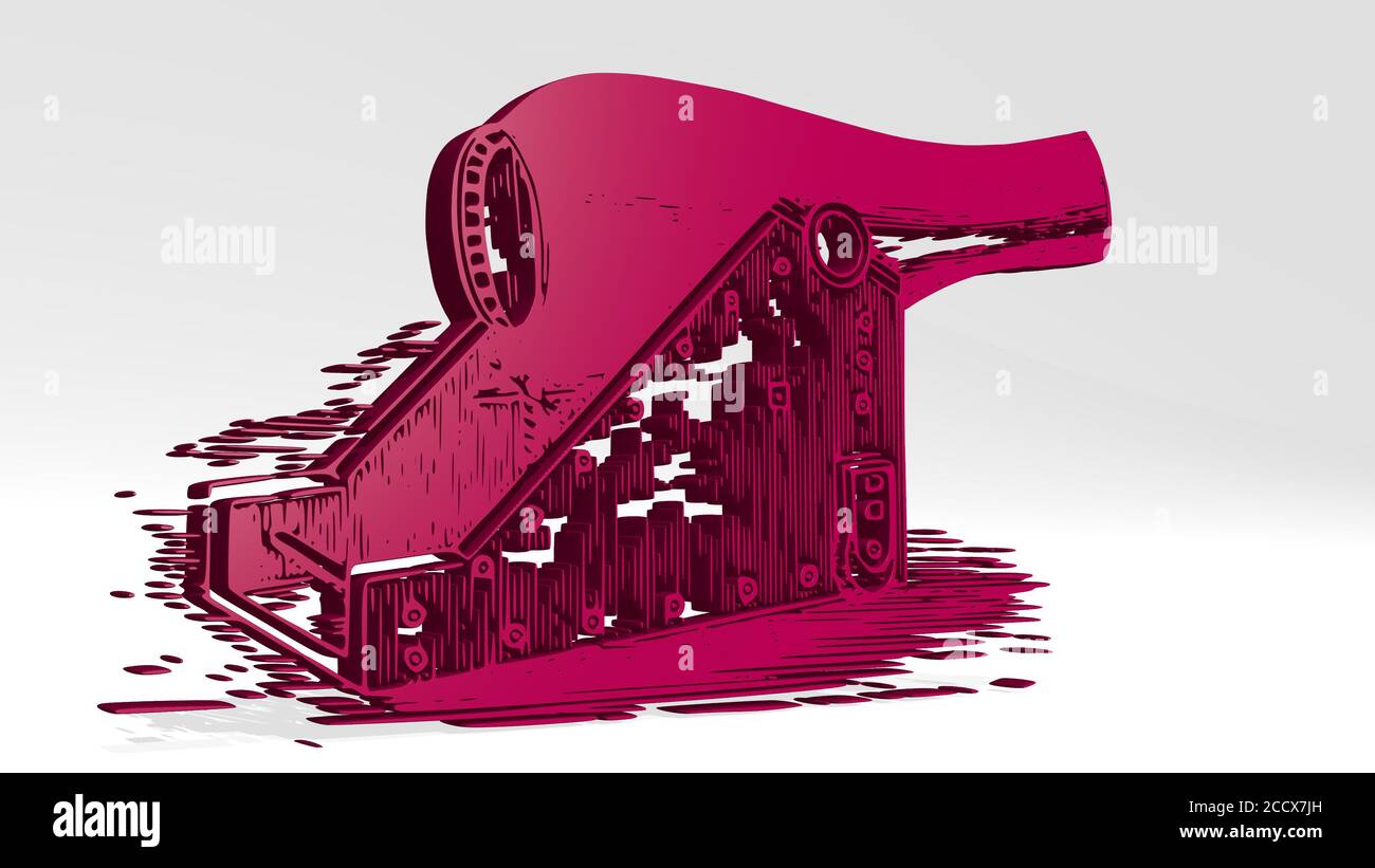 classic canon 3D icon casting shadow, 3D illustration Stock Photo - Alamy